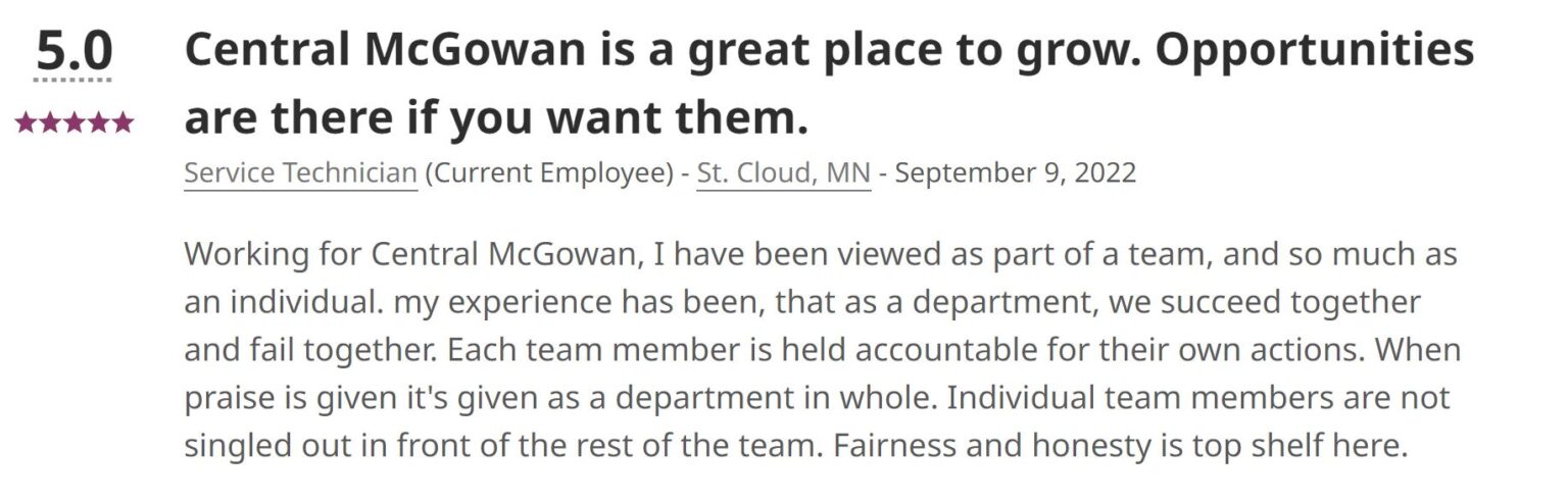 Central McGowan | Engineering, Driving, Finance Careers + Jobs